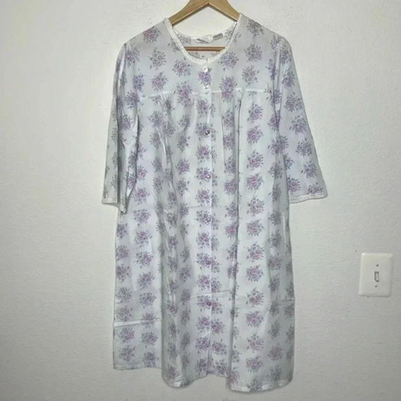 Lyn Anne | Dresses | Lyn Ann Vintage Floral Button Down Casual Lace ...